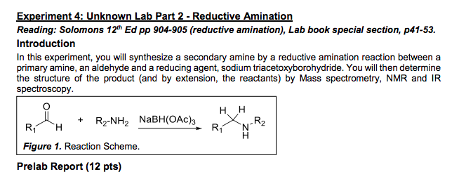 Experiment 4: Unknown Lab Part 2 - Reductive | Chegg.com