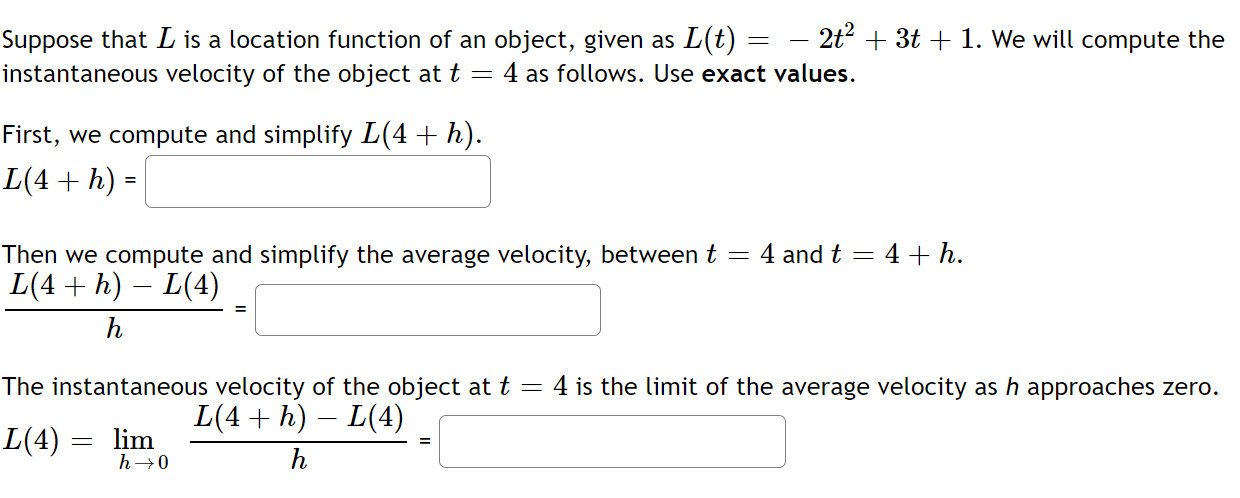 Solved Suppose That L Is A Location Function Of An Object