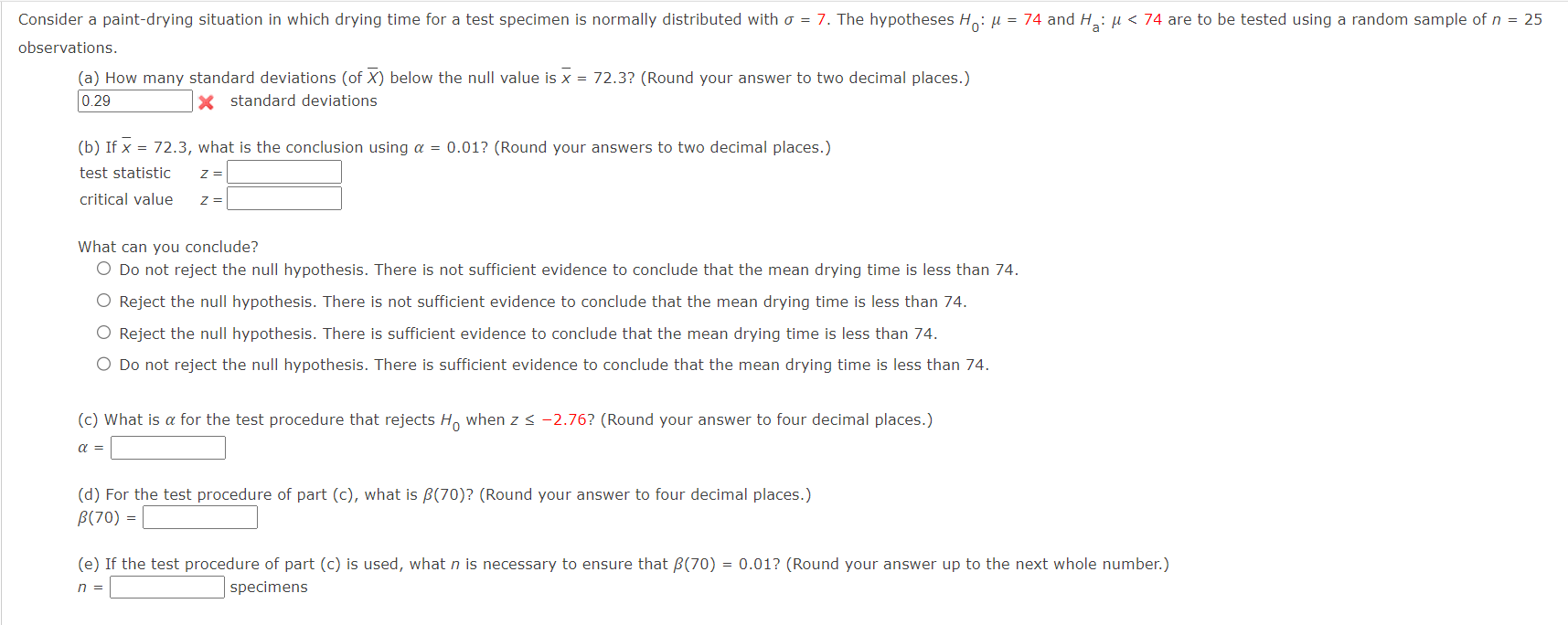 Solved boservations. (a) How many standard deviations (of Xˉ | Chegg.com