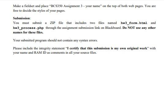 Solved Objectives: To acquaint you with PHP file handling, | Chegg.com