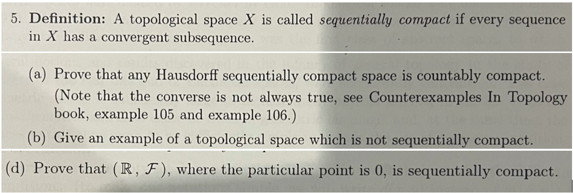 Solved 5. ﻿Definition: A topological space \( ﻿X \) ﻿is | Chegg.com