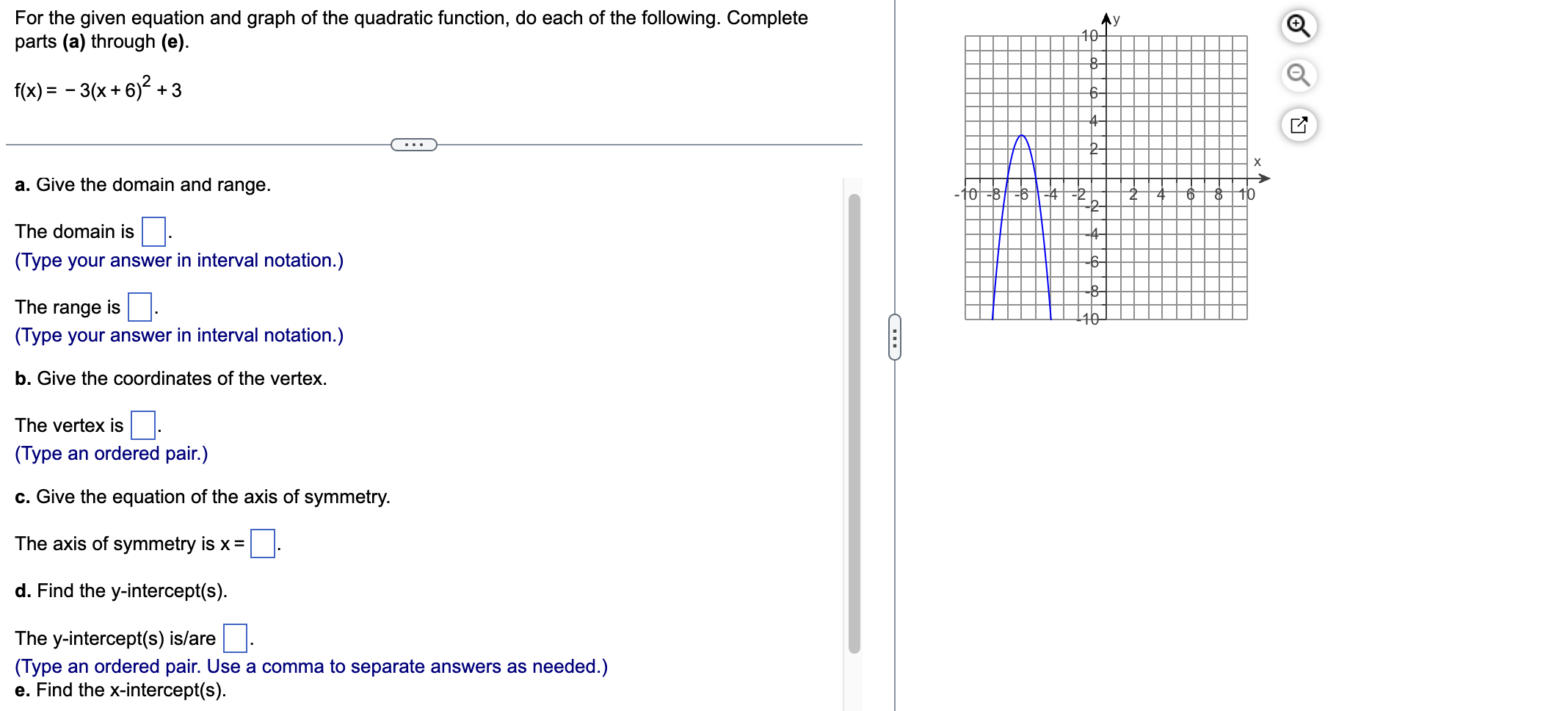 Solved For the given equation and graph of the quadratic | Chegg.com