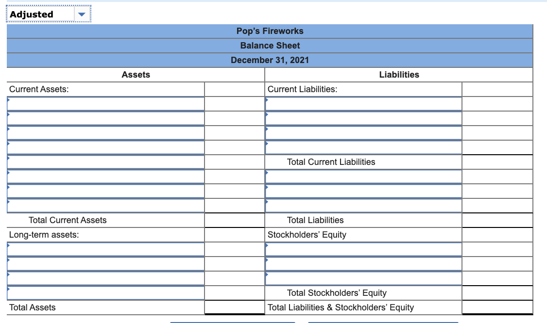 Solved The general ledger of Pop's Fireworks includes the | Chegg.com