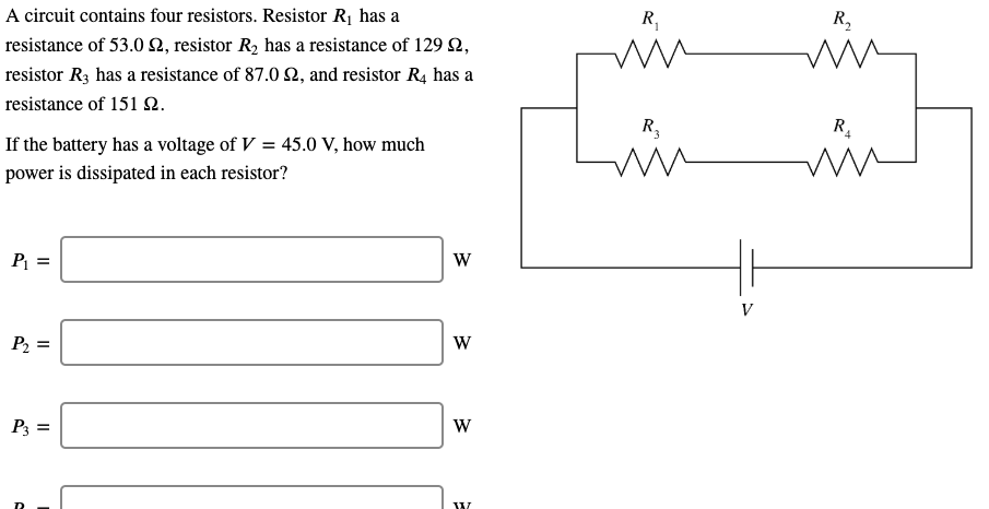 Solved A circuit contains four resistors. Resistor 𝑅1 has a | Chegg.com