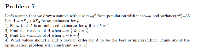 Solved Problem 7 Let's assume that we draw a sample with | Chegg.com