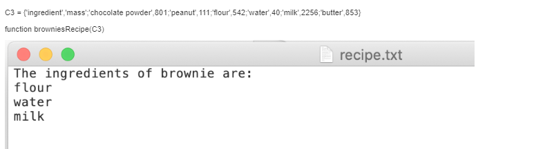 Solved Function Name Browniesrecipe Inputs Cell Array 1483