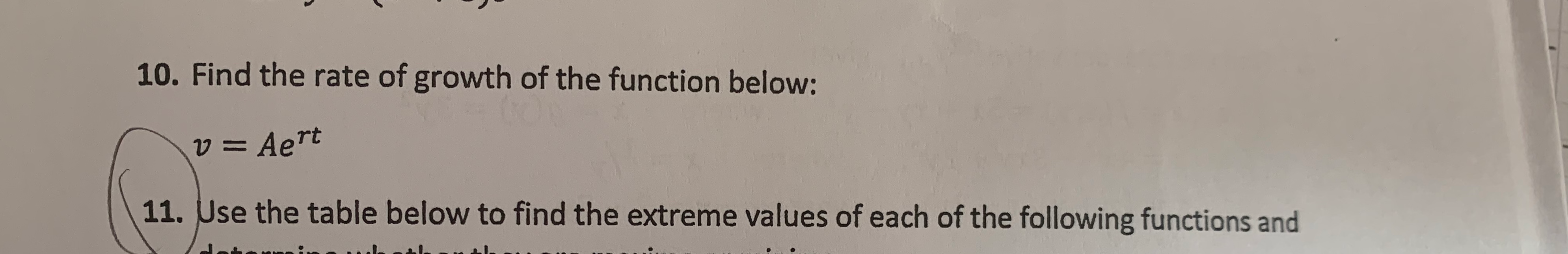 Solved 10. Find the rate of growth of the function below: v | Chegg.com