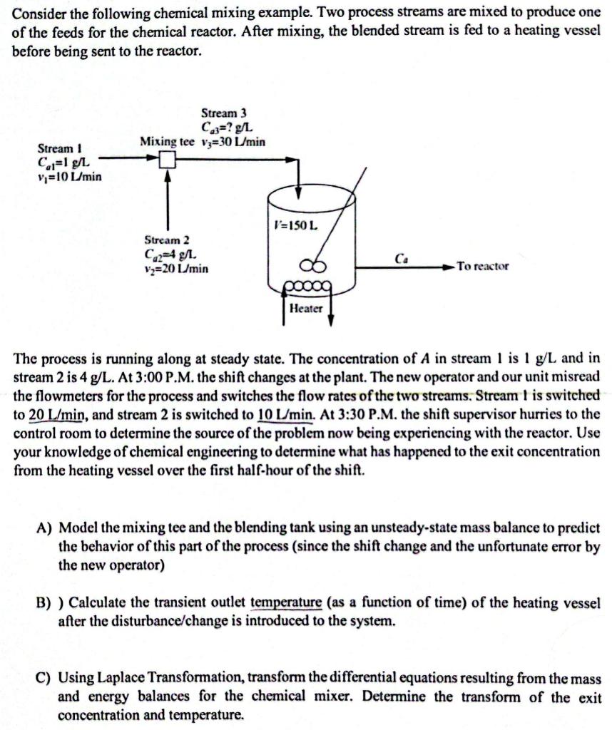 Solved Consider the following chemical mixing example. Two | Chegg.com