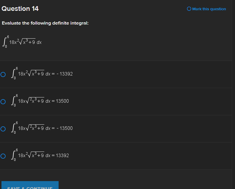 Solved Evaluate the following definite integral: \[ | Chegg.com