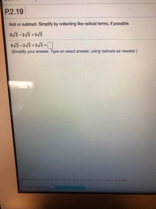 Solved P2.19 Add or subtract. Simplify by collecting like | Chegg.com