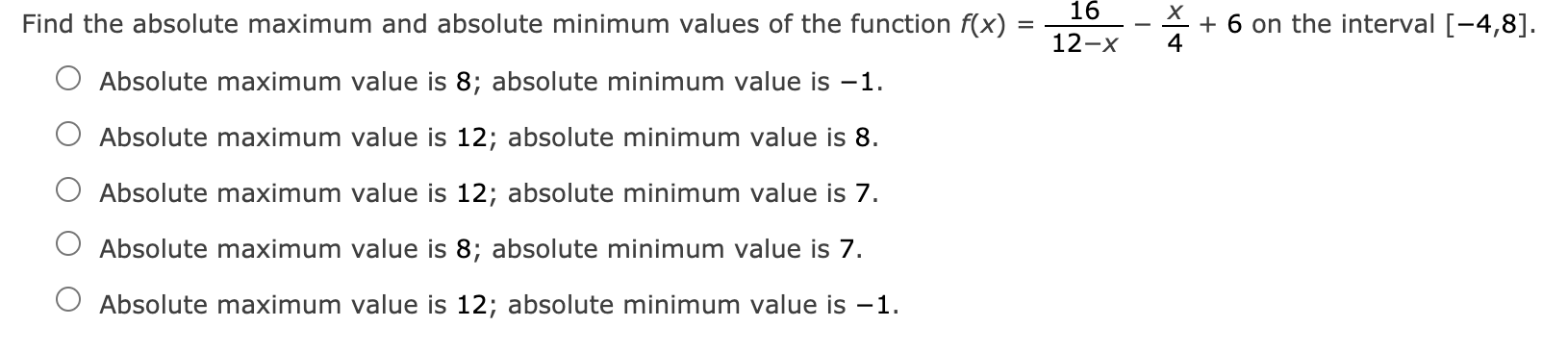 Solved Find the absolute maximum and absolute minimum values | Chegg.com