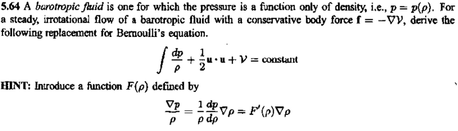 Solved 5.64 A burotropic faid is one for which the pressure | Chegg.com