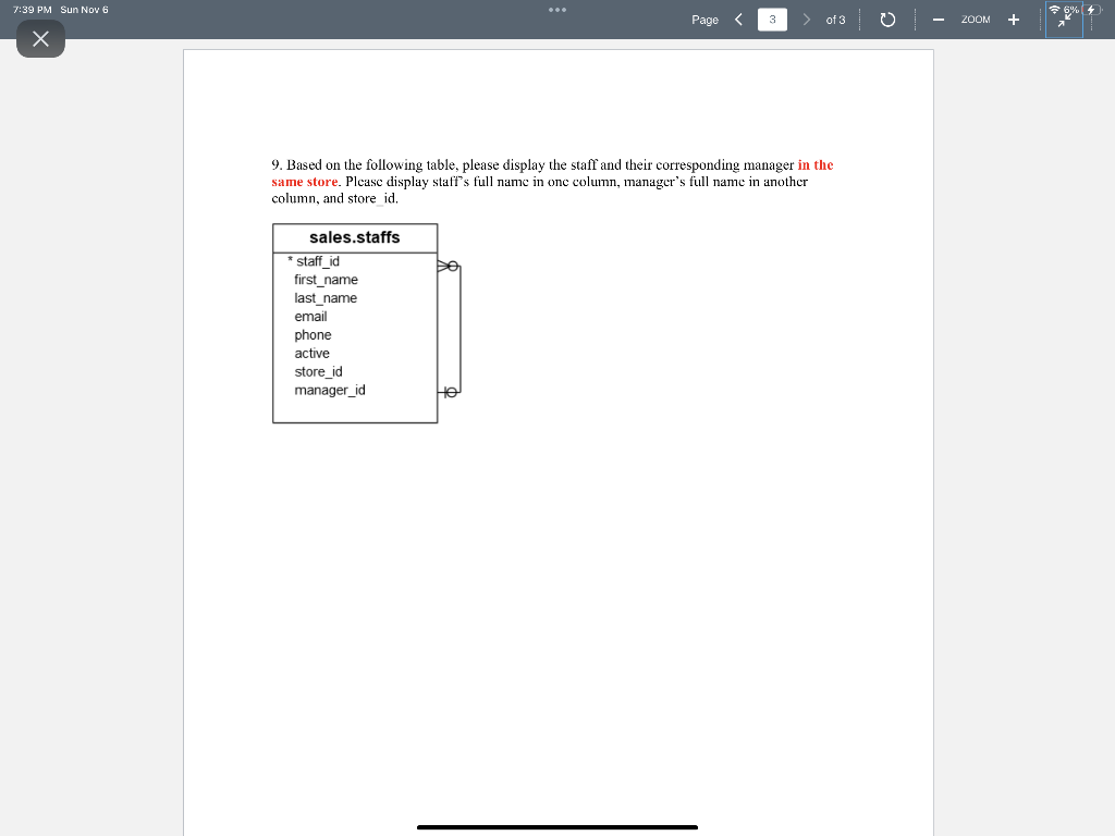 Solved 9. Based on the following table, please display the | Chegg.com