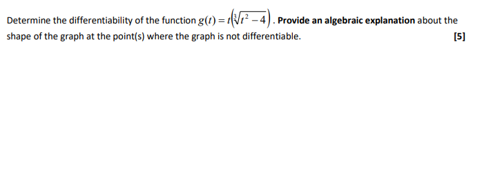 Solved Determine the differentiability of the function \\( | Chegg.com