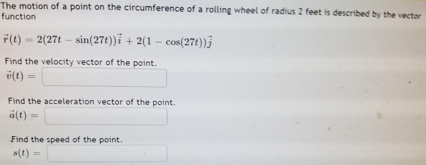 Solved The motion of a point on the circumference of a | Chegg.com