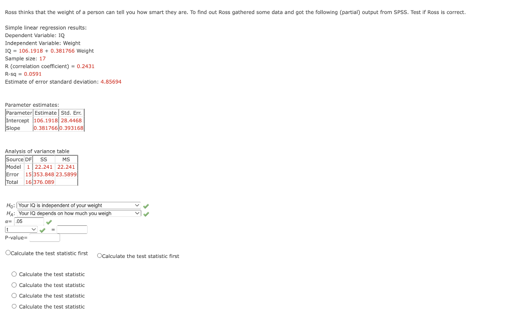 Solved Can someone explain how to find the t and p values | Chegg.com