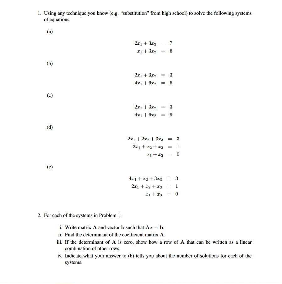 Solved 1. Using any technique you know to solve the | Chegg.com