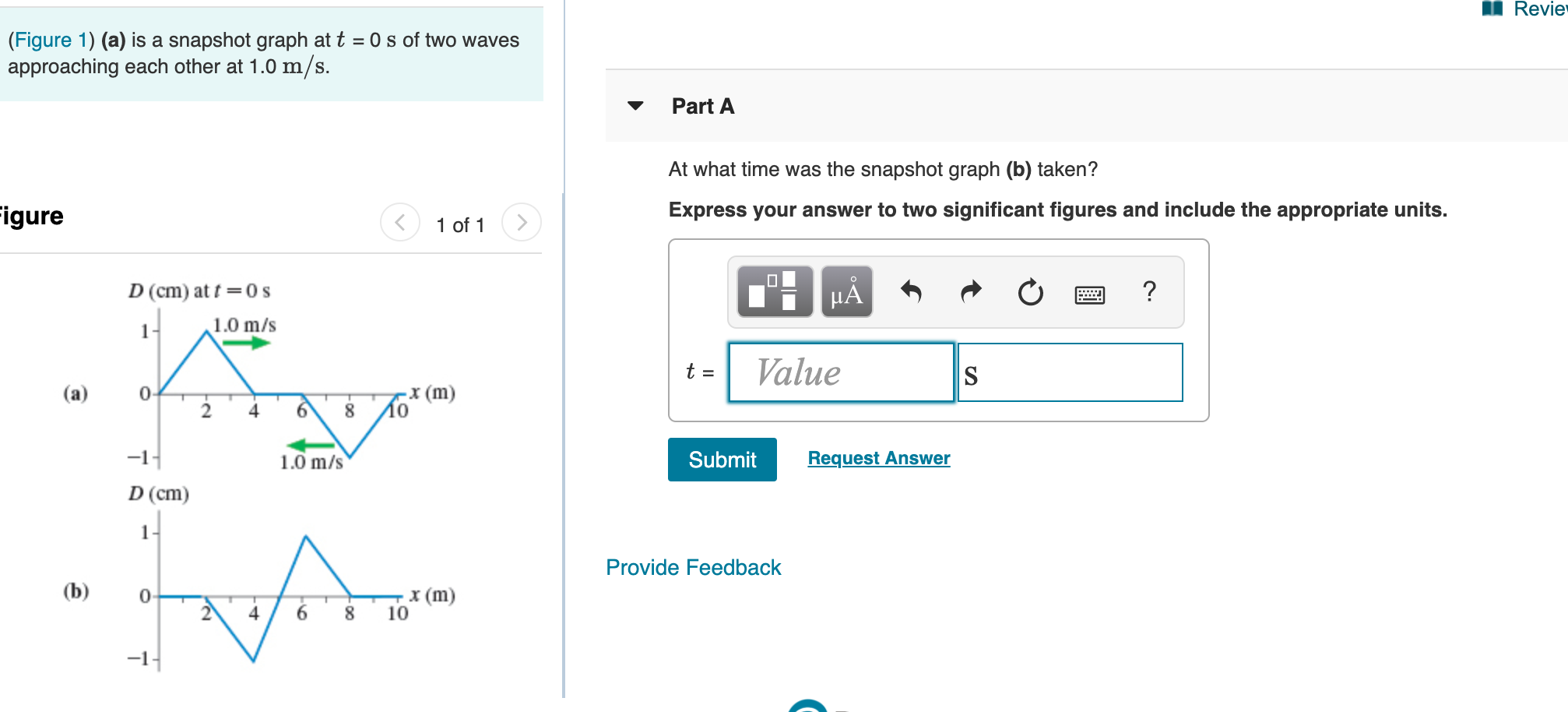 Solved n Revie (Figure 1) (a) is a snapshot graph at t = 0 s | Chegg.com