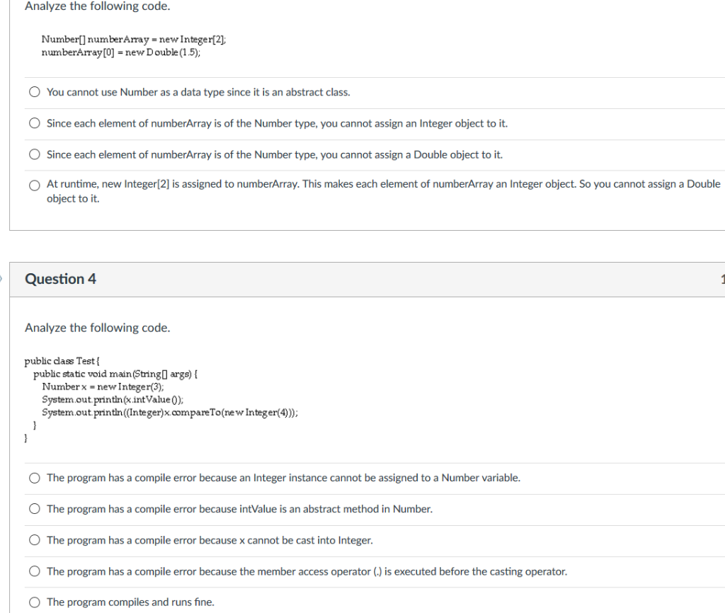 Solved Analyze The Following Code Number Numberarray New