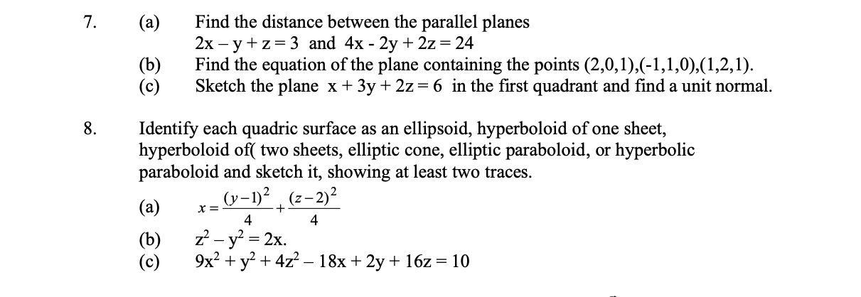 Solved (a) Find the distance between the parallel planes | Chegg.com