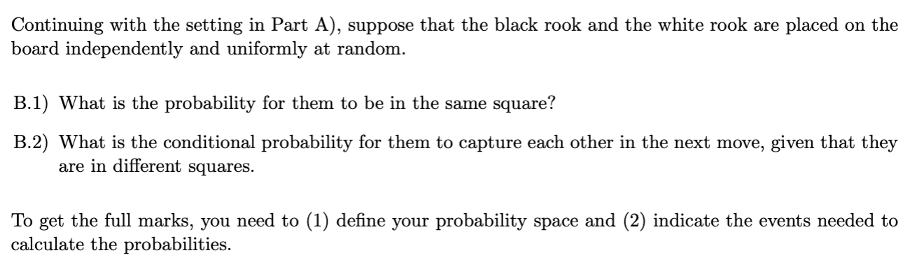 Solved Part A) In chess, a rook can move any number of | Chegg.com
