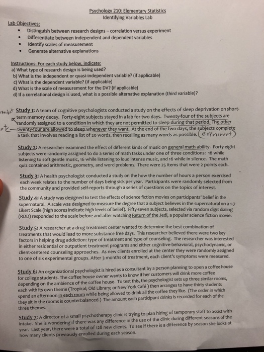 Solved Identifying Variables Lab Lab Objectives: Distinguish | Chegg.com