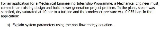 Solved For an application for a Mechanical Engineering | Chegg.com