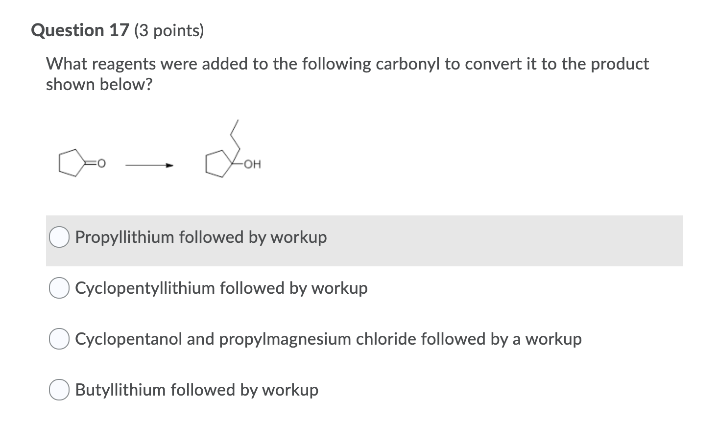 Solved Question 17 (3 points) What reagents were added to | Chegg.com