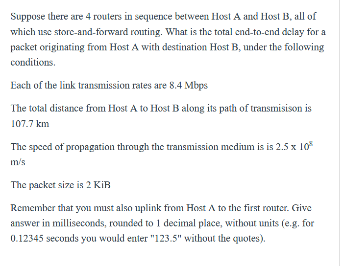 Solved Suppose there are 4 routers in sequence between Host | Chegg.com
