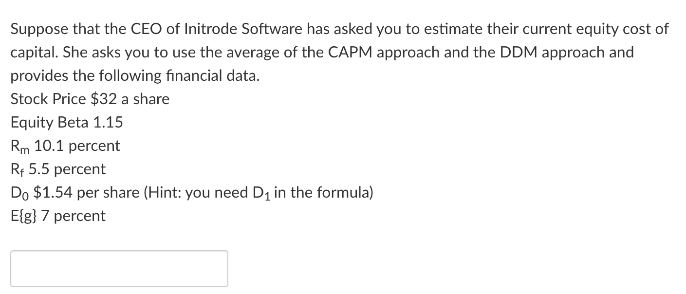 Solved Suppose that the CEO of Initrode Software has asked | Chegg.com
