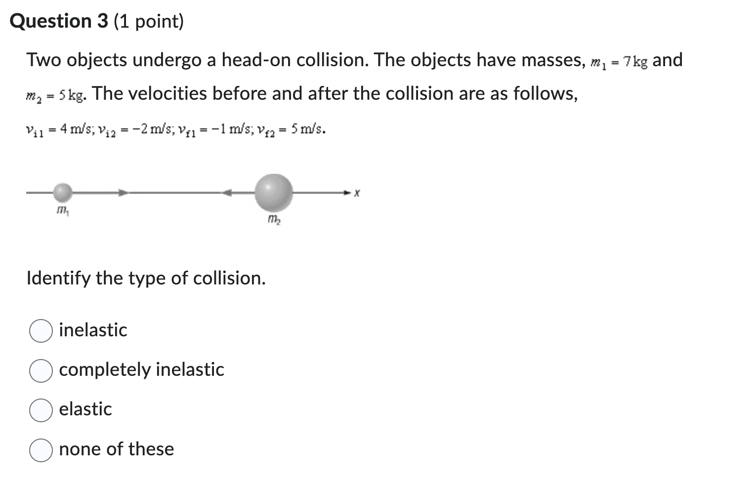 Solved Two objects undergo a head-on collision. The objects | Chegg.com