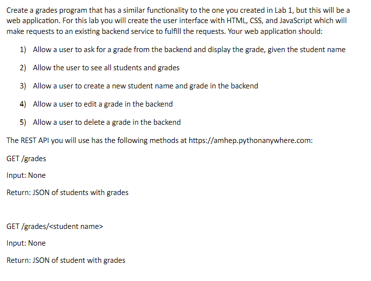 Solved Create a grades program that has a similar | Chegg.com