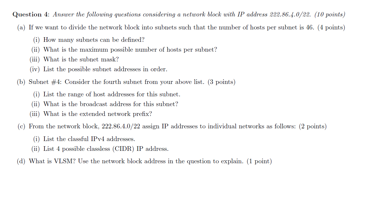 Solved Question 4: Answer the following questions | Chegg.com