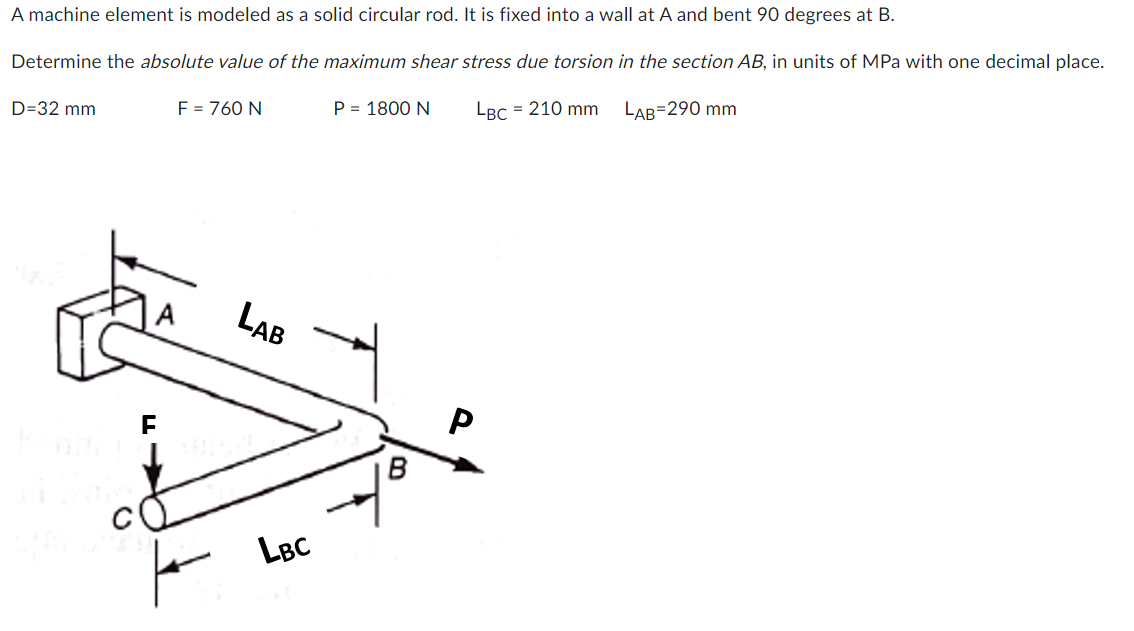 [Solved]: A machine element is modeled as a solid circular