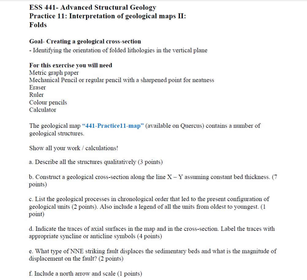 Solved ESS 441- Advanced Structural Geology Practice 11: | Chegg.com
