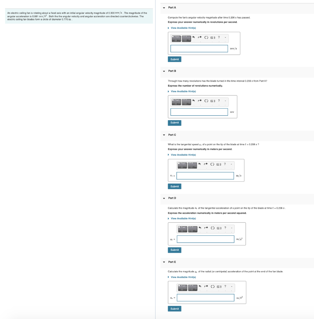 [Solved]: An electric celing fan is rotating about a fixed
