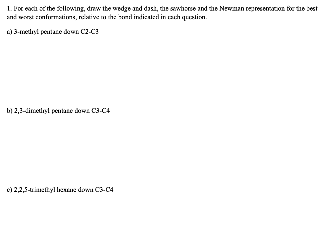 Solved For each of the following, draw the wedge and dash, | Chegg.com