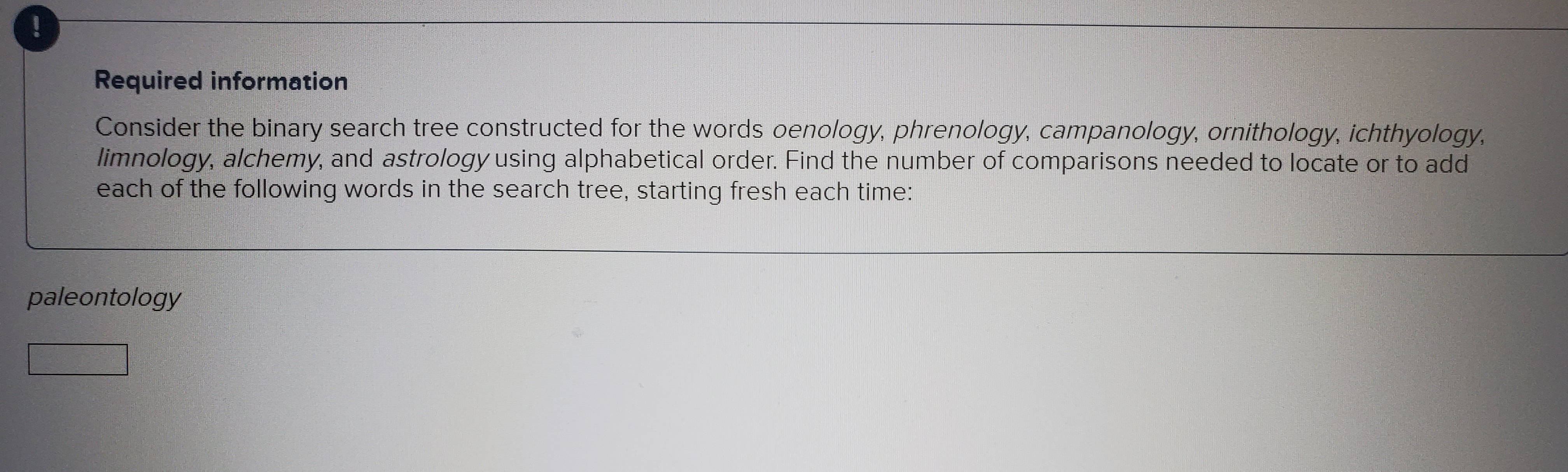 Solved Required information Consider the binary search tree | Chegg.com