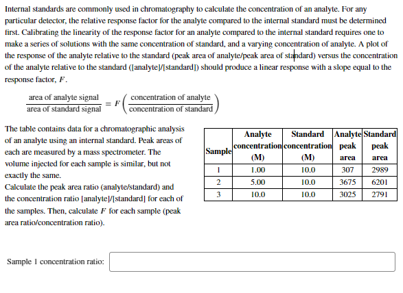 Solved Internal standards are commonly used in | Chegg.com