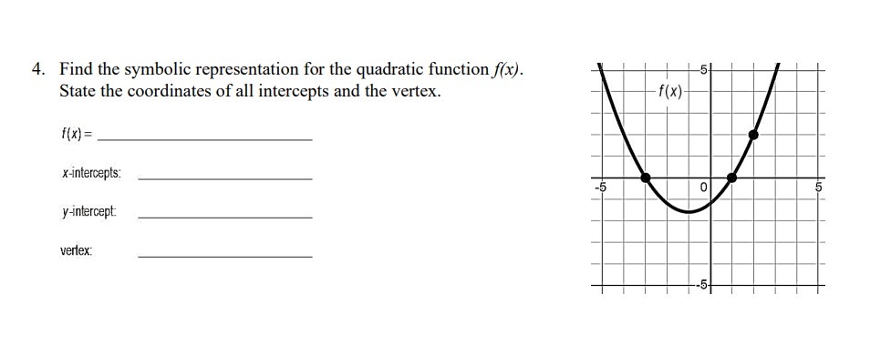 Solved 4. Find the symbolic representation for the quadratic | Chegg.com