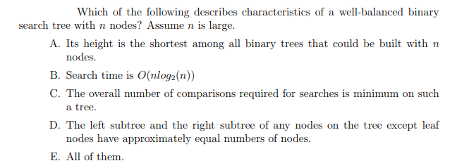 Solved Which of the following describes characteristics of a | Chegg.com
