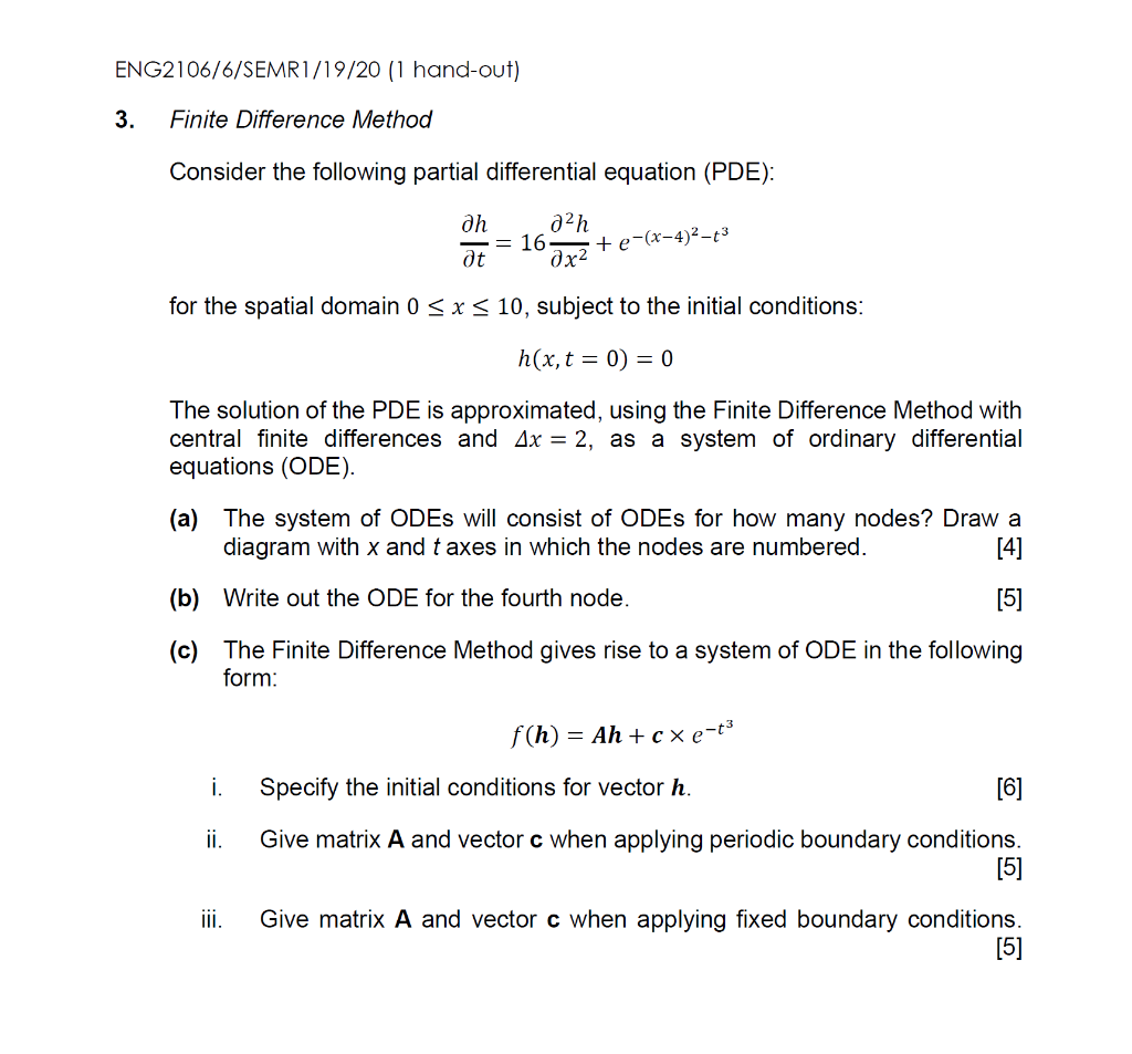 ENG2106/6/SEMR1/19/20 (1 hand-out) 3. Finite | Chegg.com