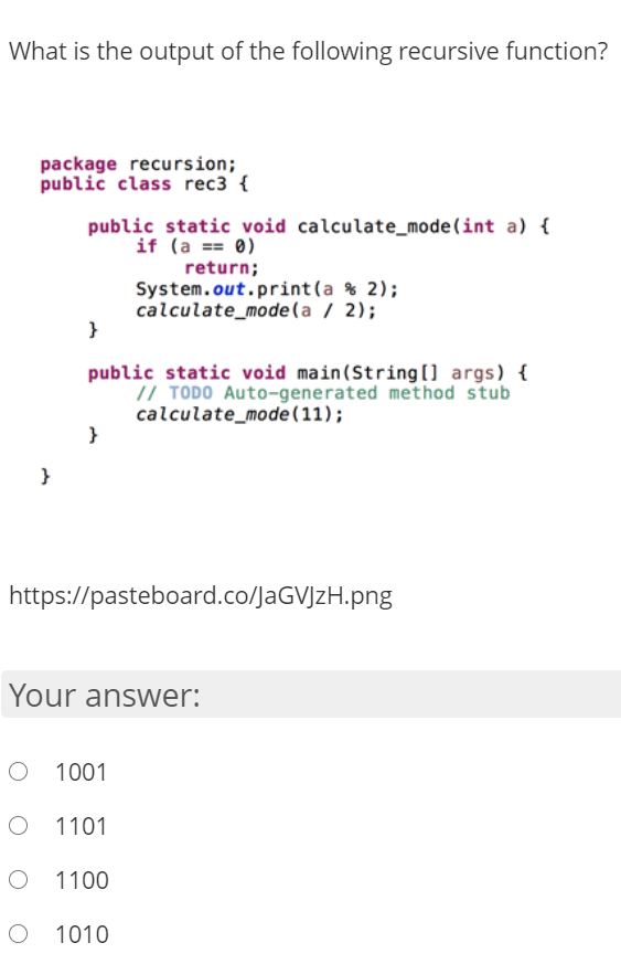 Solved What is the output of the following recursive | Chegg.com