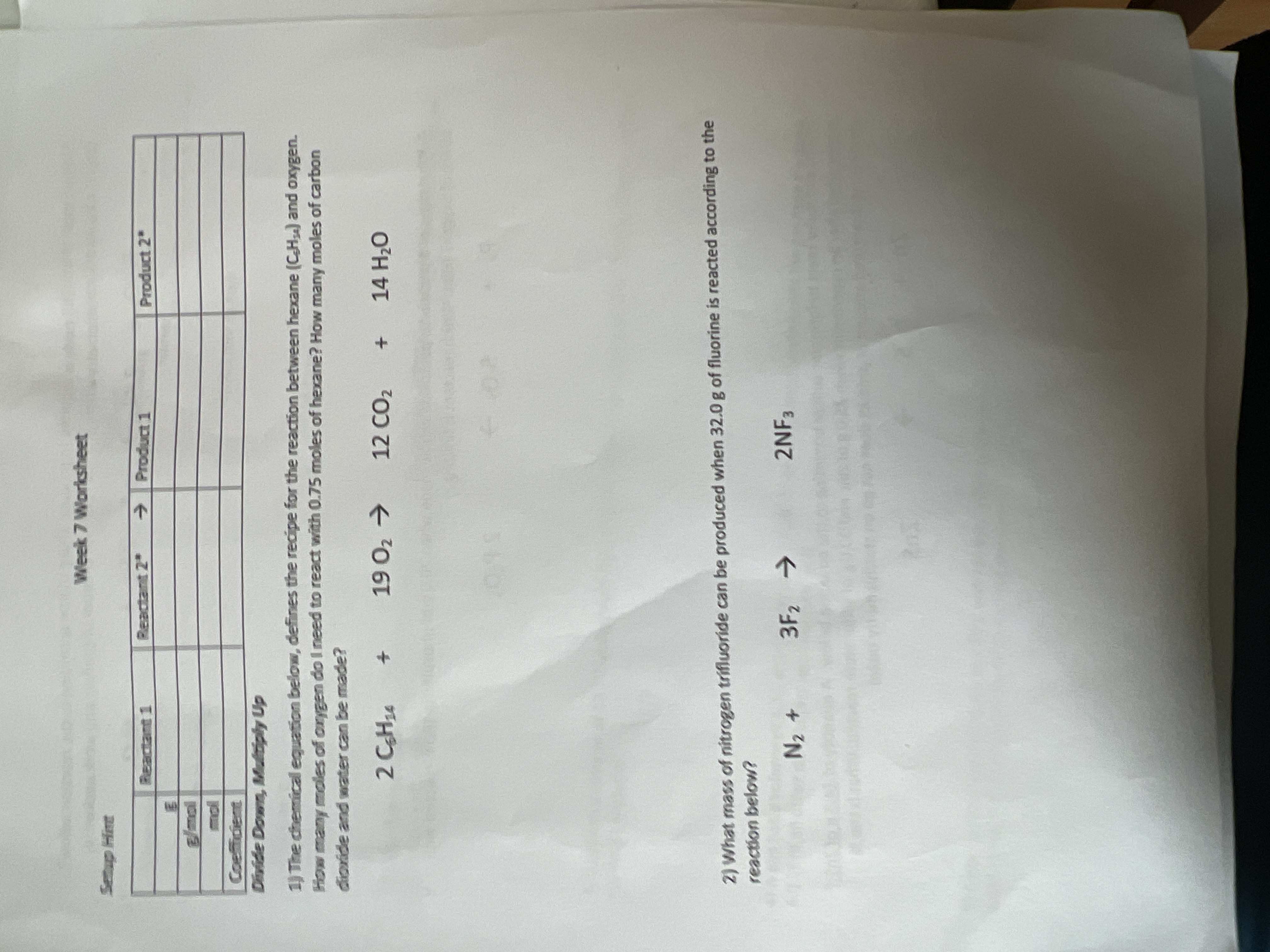 Solved Week 7 Worksheet Ser Hine 1) The chemical equation | Chegg.com