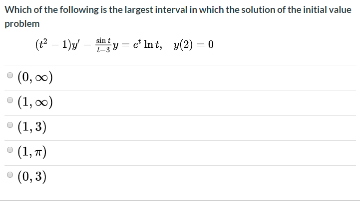 Solved Which of the following is the largest interval in | Chegg.com