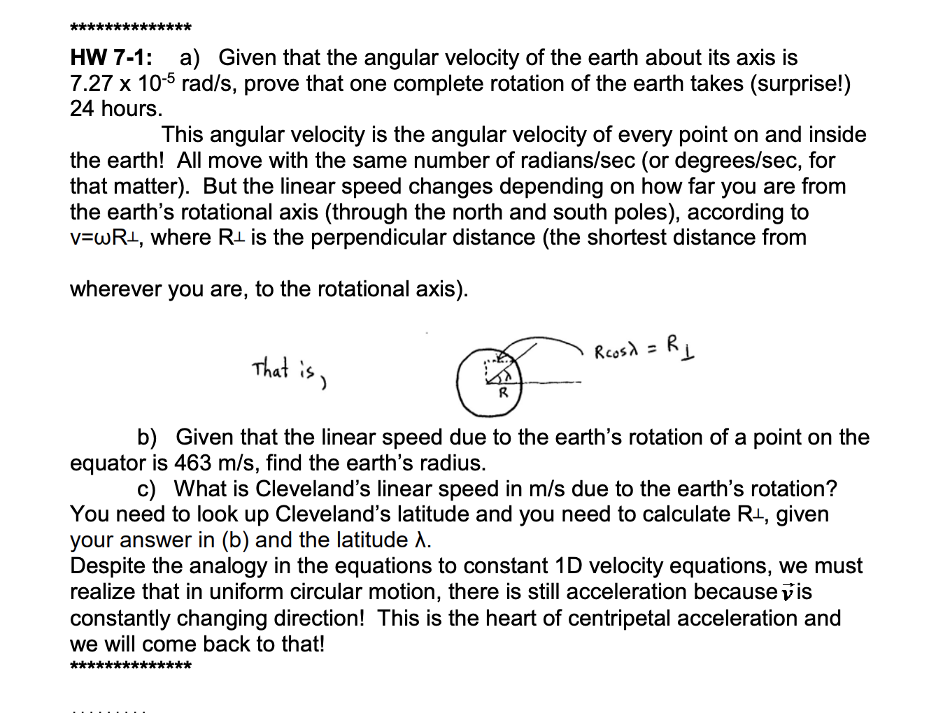 Solved ************** HW 7-1: a) Given that the angular | Chegg.com