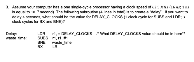 Solved 3. Assume your computer has a one single-cycle | Chegg.com