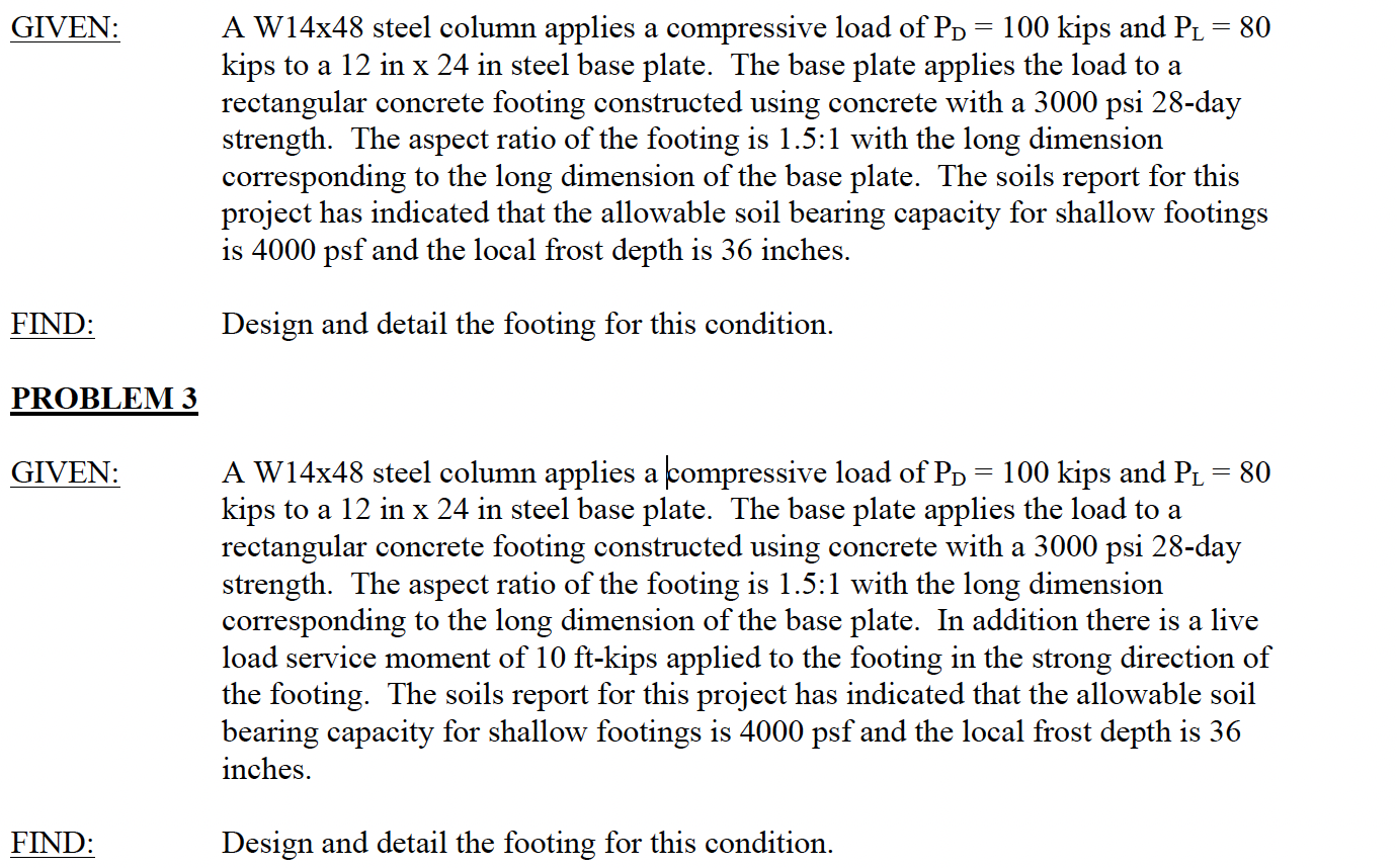 Solved A W14x48 steel column applies a compressive load of | Chegg.com