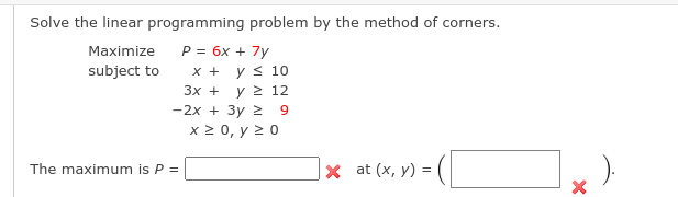 Solved Solve the linear programming problem by the method of | Chegg.com