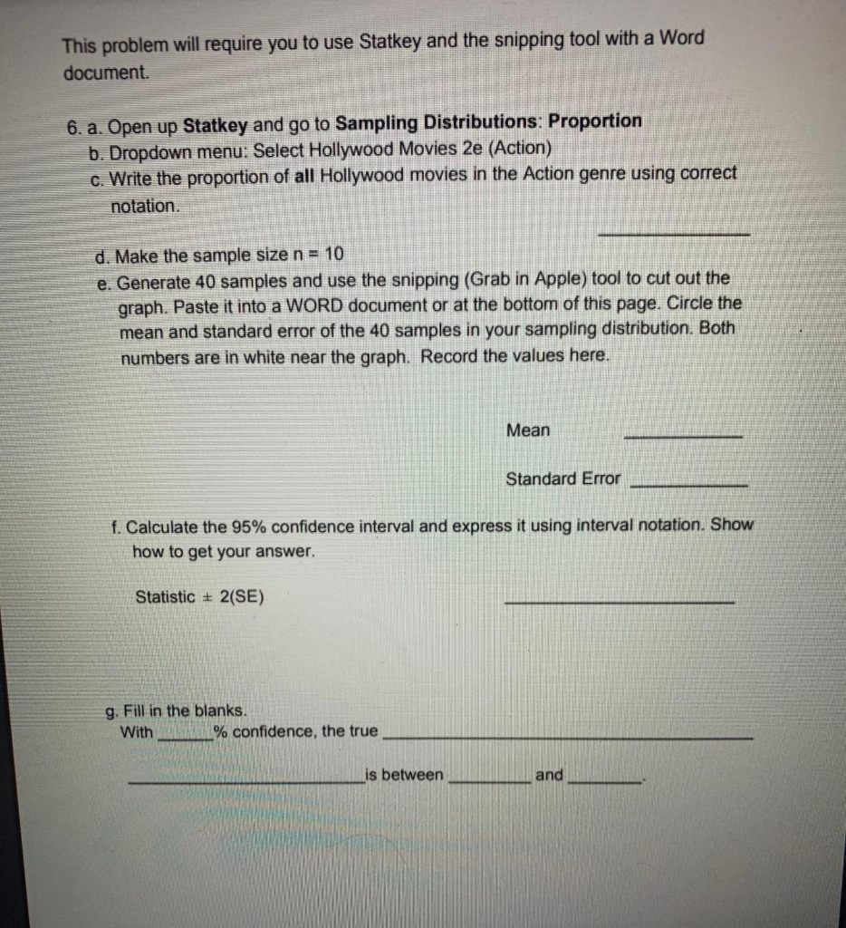 This problem will require you to use Statkey and the | Chegg.com